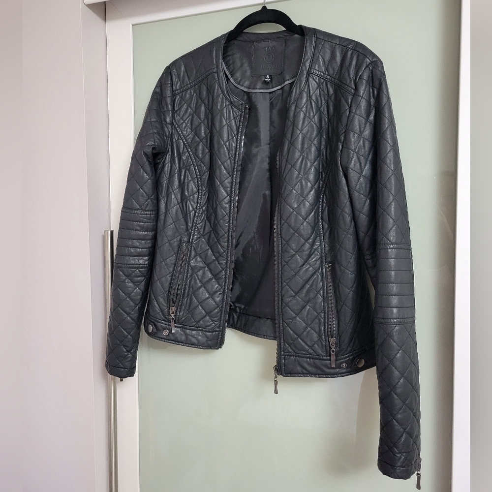 Max Jeans Studio Faux Leather Moto Jacket Women's Siz… - Gem